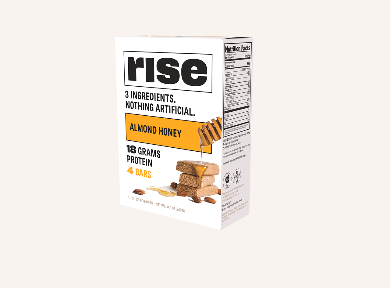 Almond Honey Protein Bars (12 pack) | 20g of Protein Per Bar – Rise Bar