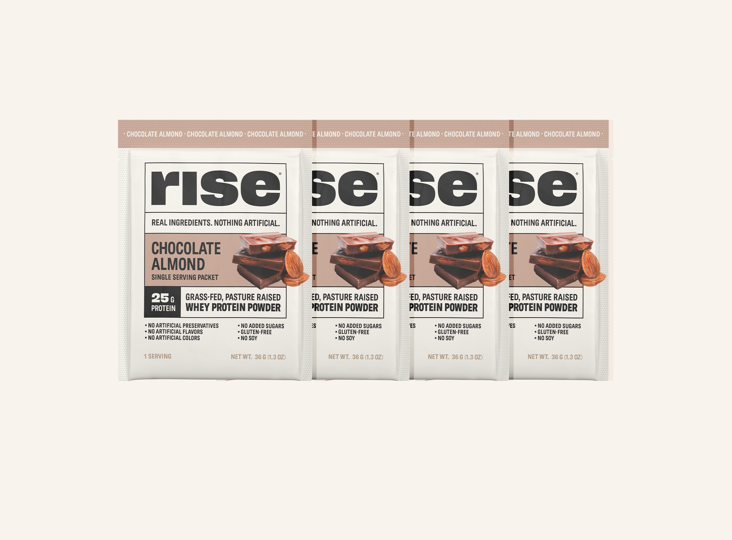 Choc. Almond Protein Powder Single-Serve Sample Pack (4 Pack) – Rise Bar